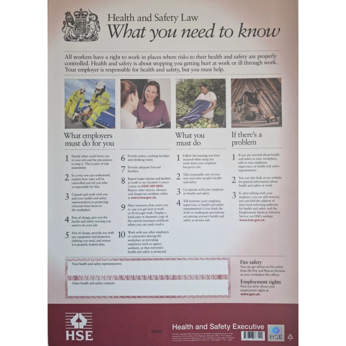 HSE Health And Safety Law Poster - A2