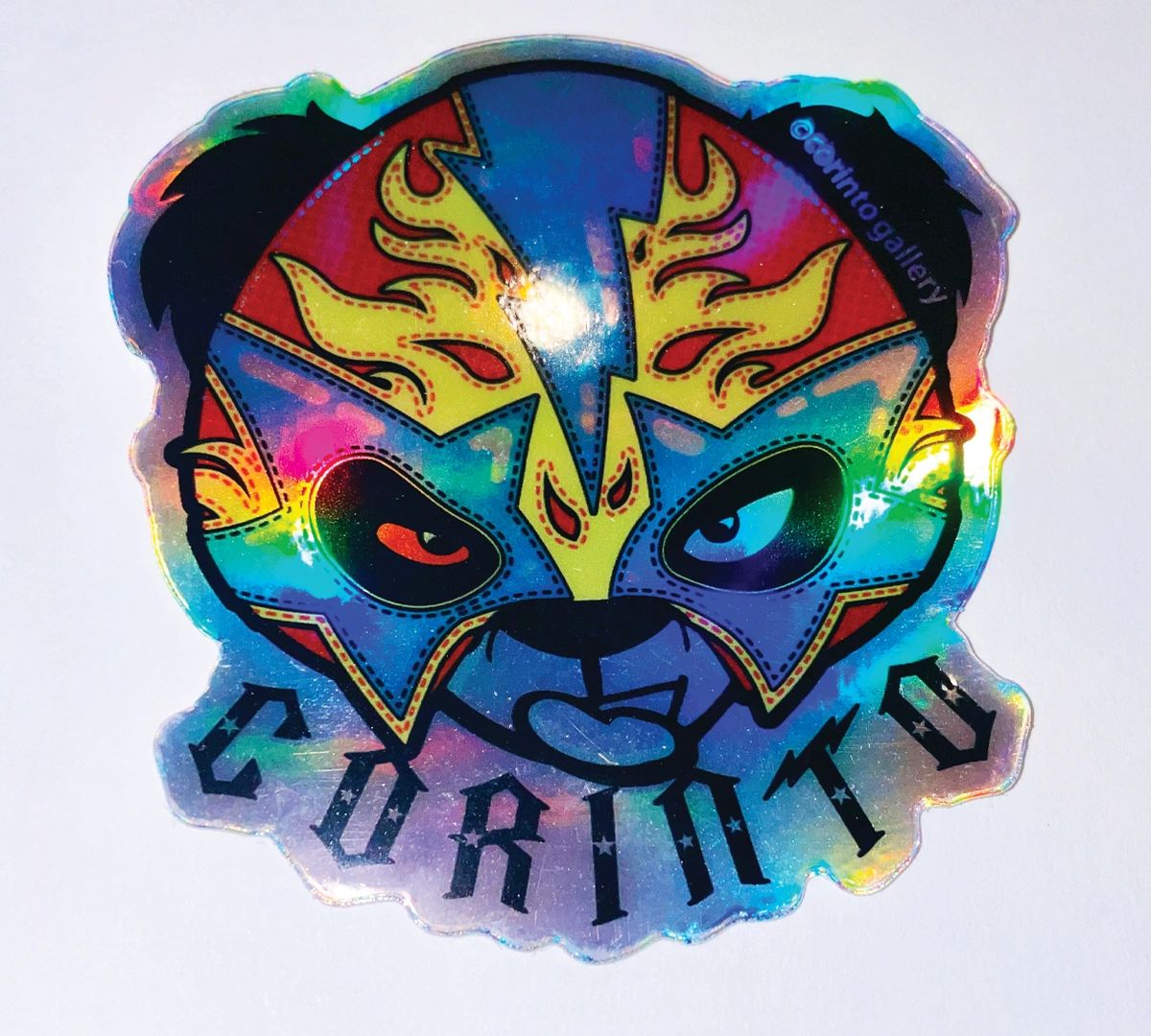 Luchador Panda Holographic Sticker
