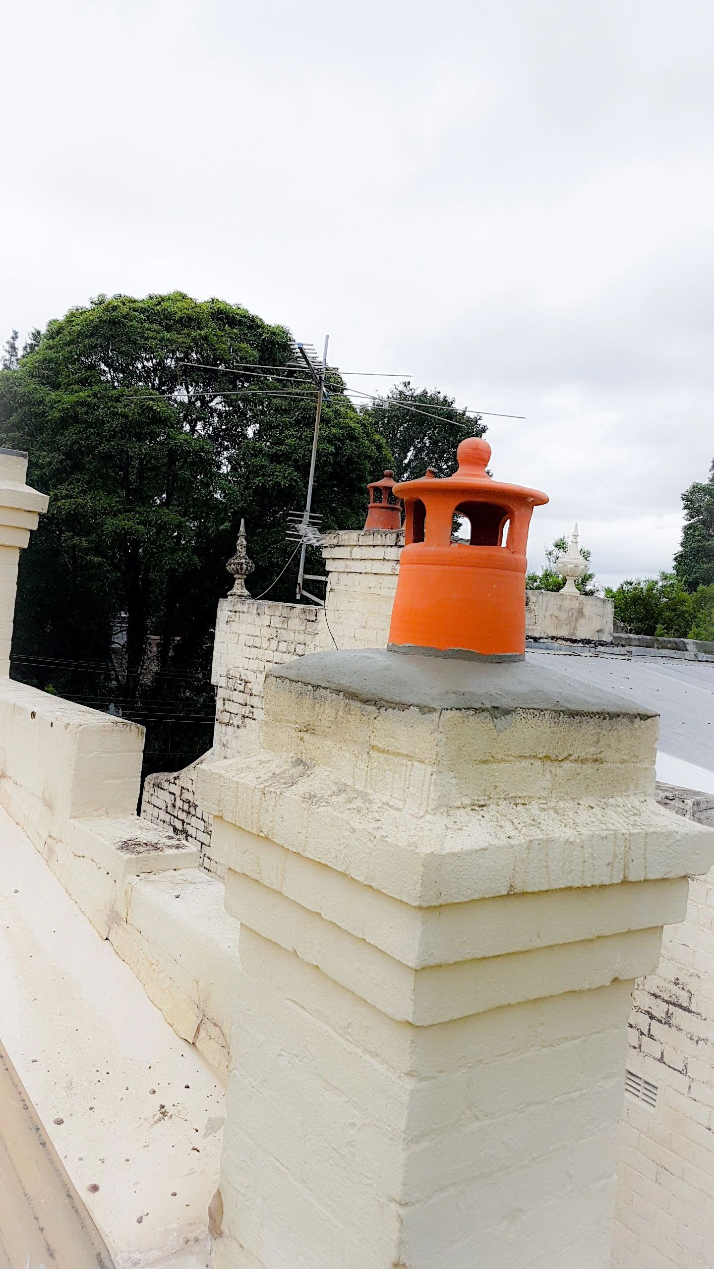 Cement haunching the chimney crown