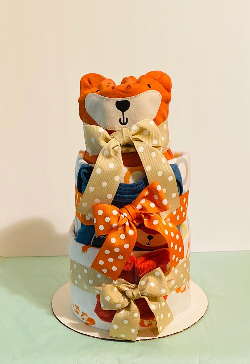3 Tier Fox Diaper Cake