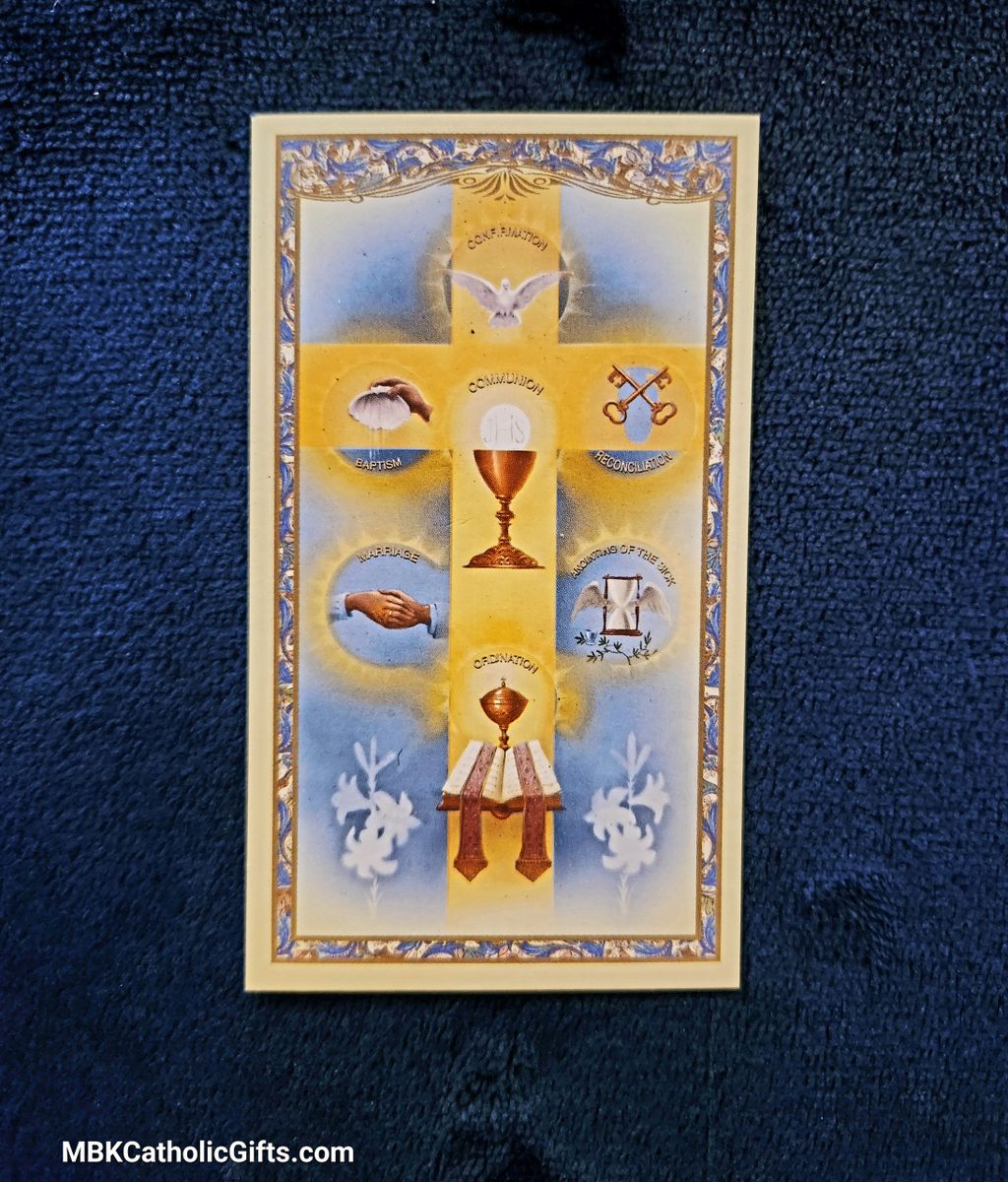 The Seven Sacraments Prayer Card