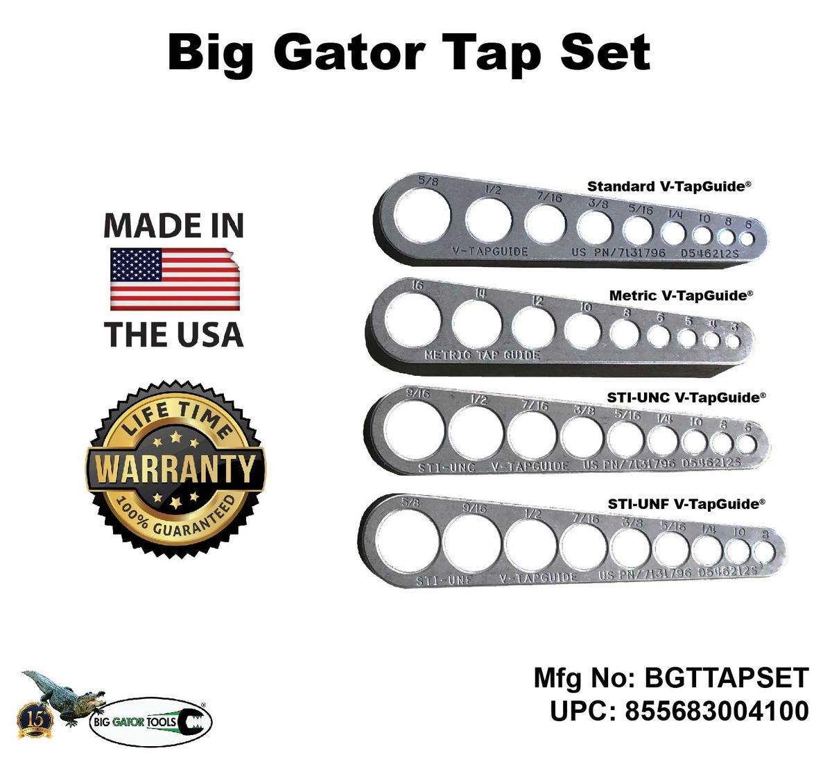 Big Gator Tap Set - Set of 4 V-TapGuides - These tap blocks start every ...