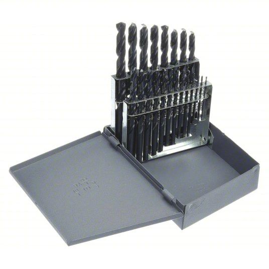 CLE-LINE Jobber Drill Bit Set: 1/16 in Smallest Drill Bit Size, 3/8 in ...