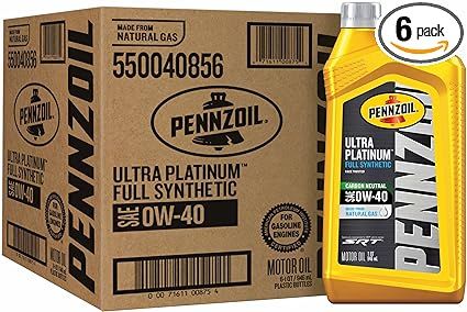 Pennzoil Ultra Platinum Full Synthetic 0W-40 Motor Oil (1 Quart, Case of 6)