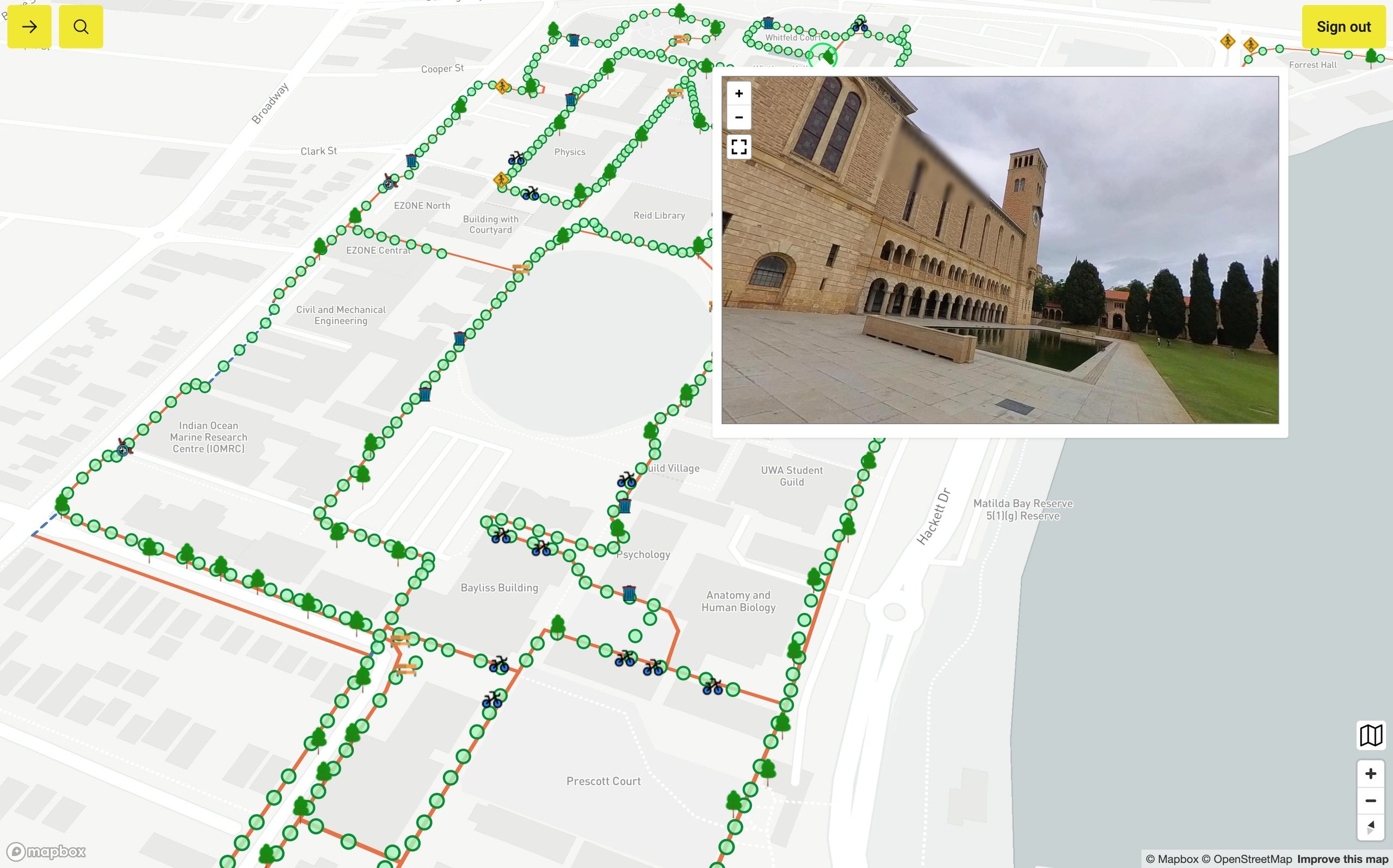 Mapping the University of Western Australia's Crawley Campus