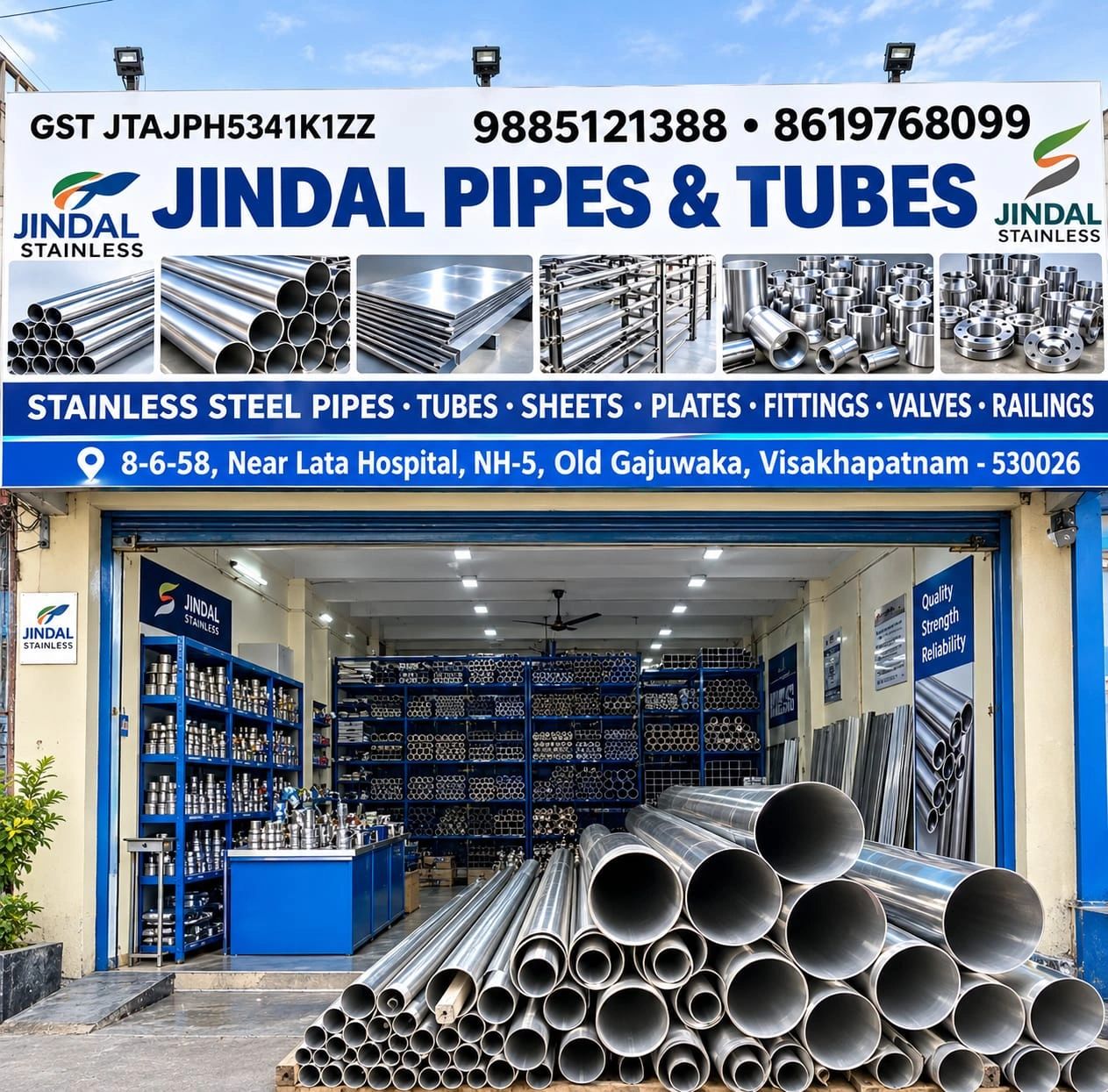 Jindal Stainless Steel Pipe Dealers in Visakhapatnam / JSL 304