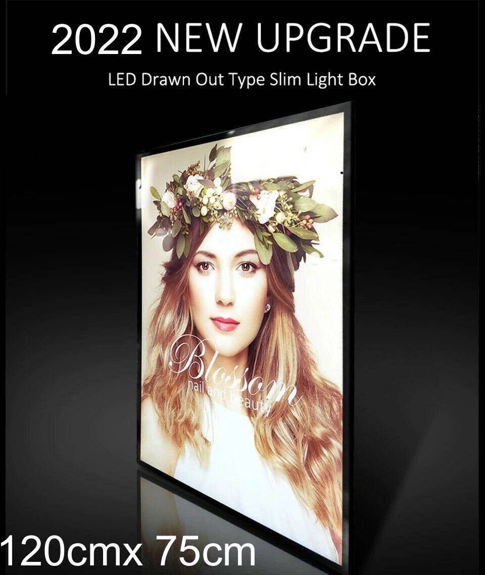 Large LED Illuminated Wall Mounted Frame Poster Display Board 120cm x75cm
