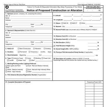 FAA Aeronautical Obstruction Evaluations