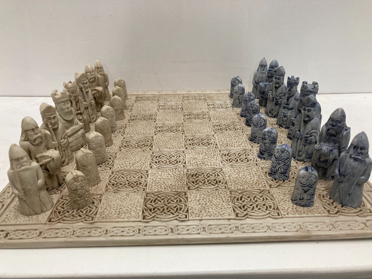 Isle of Lewis Chess Set (Blue & Ivory)