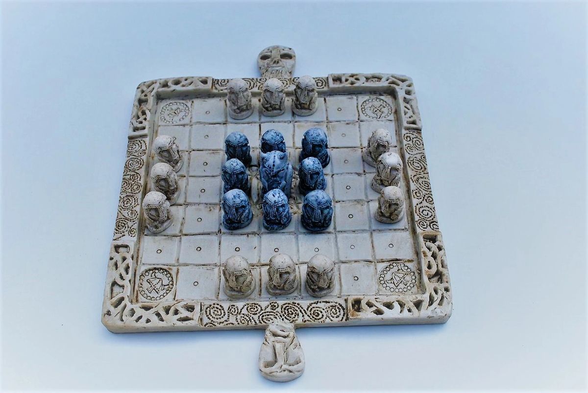 21 pieces for fidchell Celtic Chess set by O'Gowna