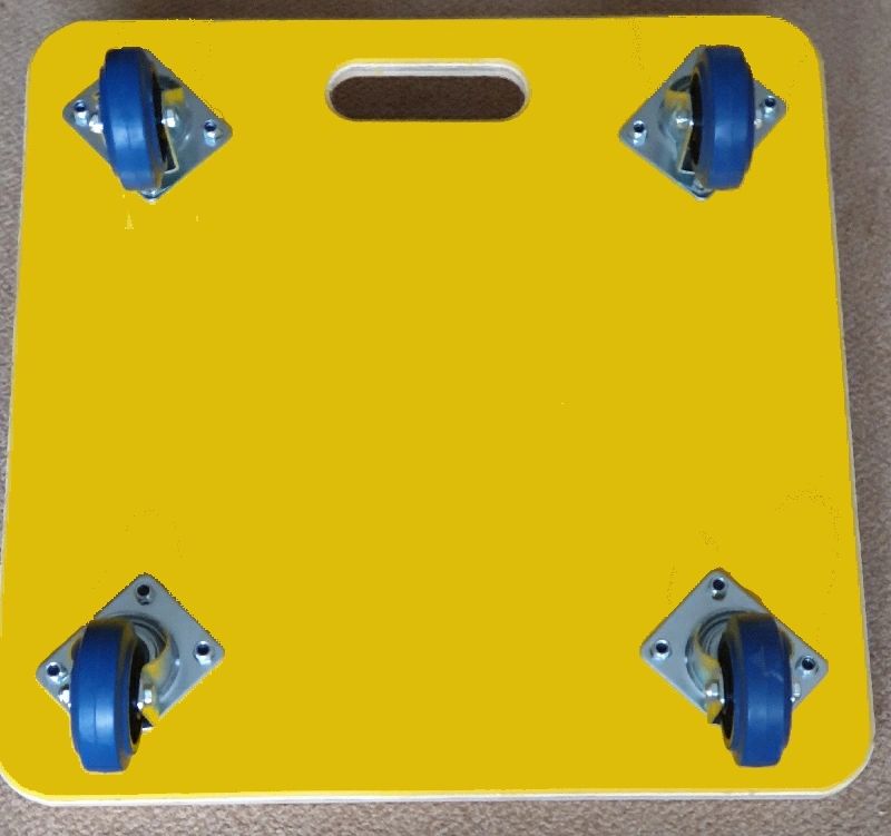 Heavy Duty Yellow Removal Skate 600 x 600 x 18mm, rubber topped, large ...