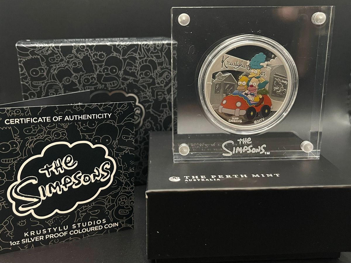 KRUSTYLU STUDIOS Simpsons 1 Oz Silver Coin $1 Tuvalu 2022