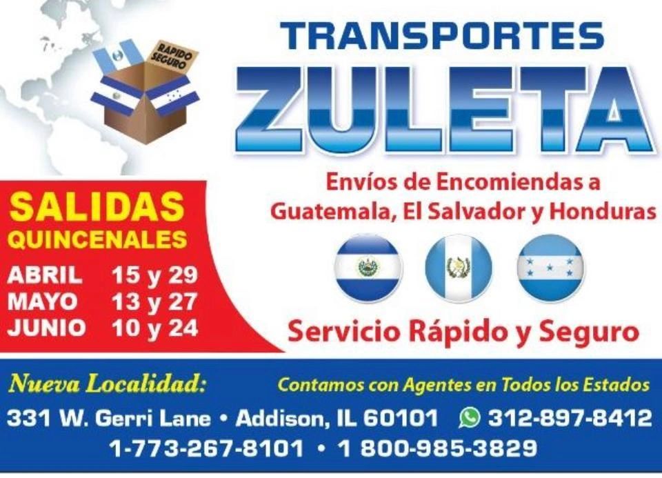 Encomiendas a Guatemala, El Salvador, Honduras - TRANSPORTES ZULETA
