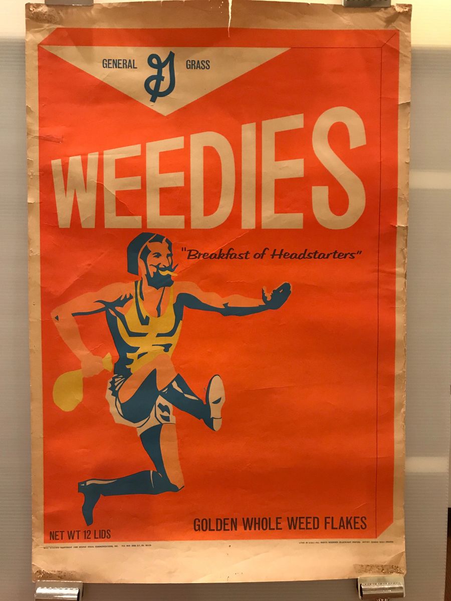 Weedies "Breakfast of Headstarters", vintage poster, 1969