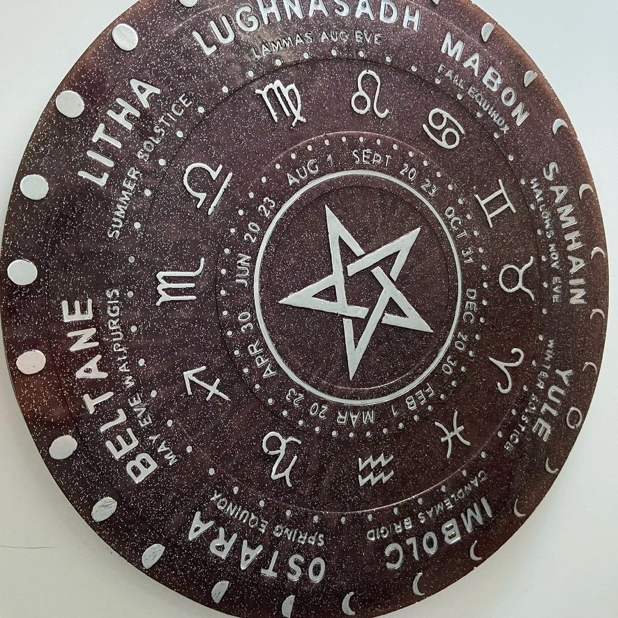 12" Wheel of the Year Altar Divination Plate - custom