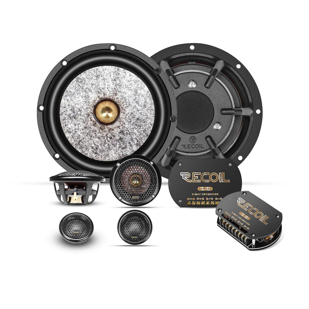 SAM365 6.5" 3-Way Component Car Audio Speaker System