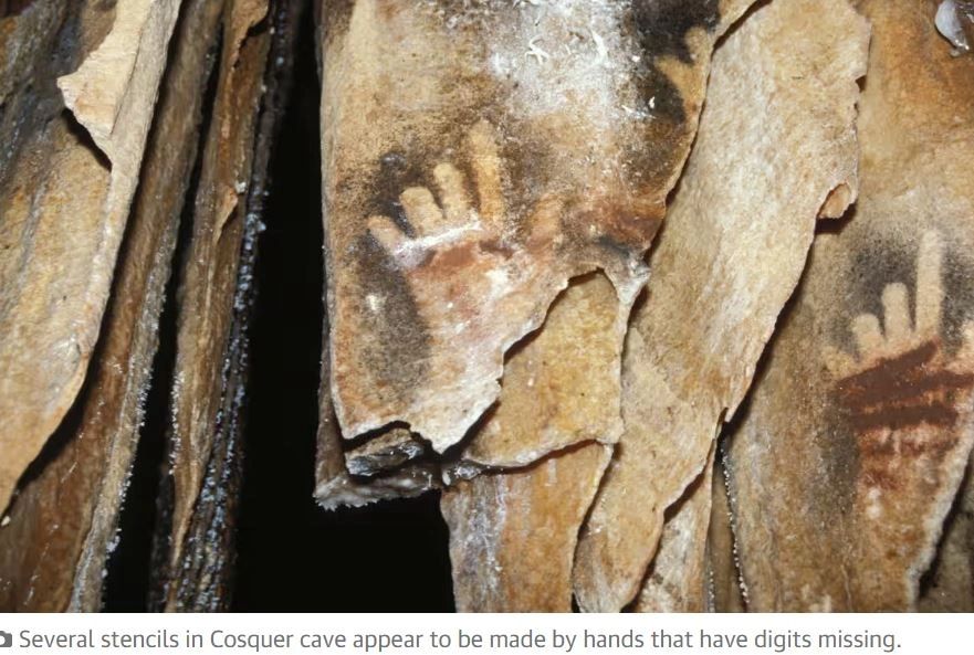 Many prehistoric handprints show a finger missing