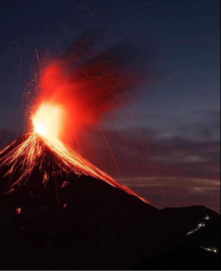 Volcanoes exploding in Guatemala and Java
