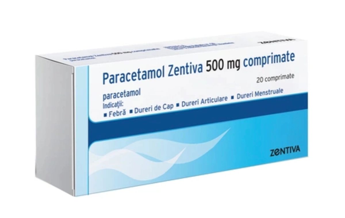 PARACETAMOL 500mg 20 Tablets ZENTIVA - pack 4 boxes