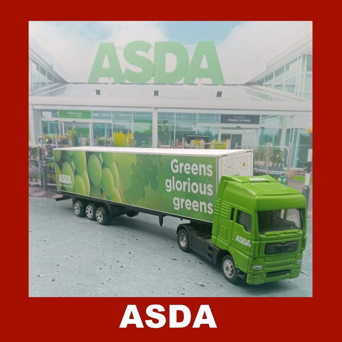 ASDA Greens Glorious Greens Trailer Container HGV Card Kit