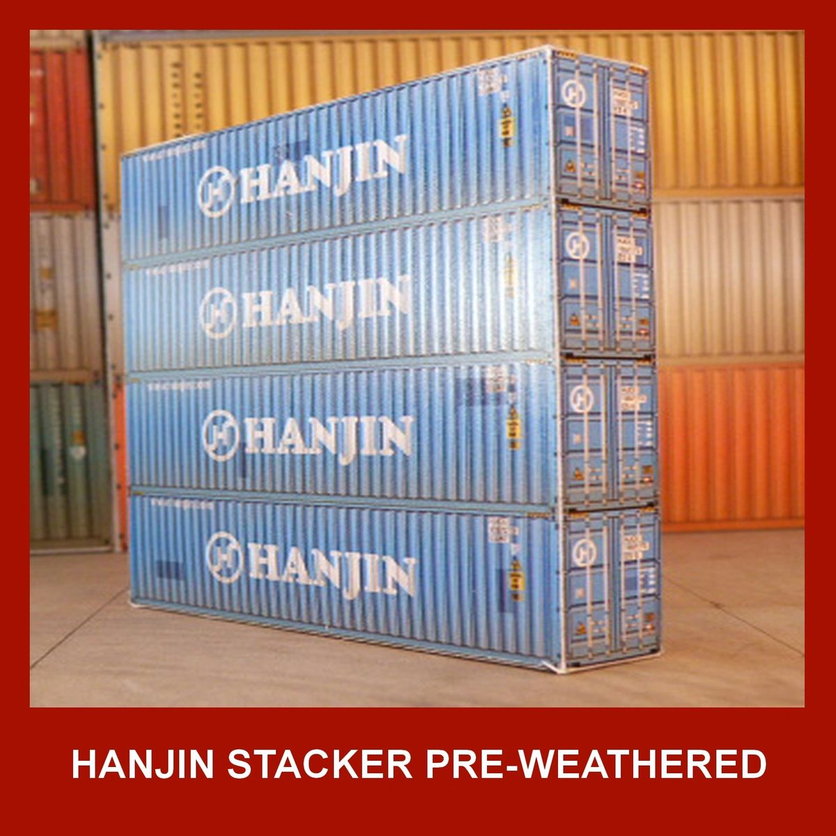 Hanjin Stacker (Pre-Weathered) Shipping Container Card Kit