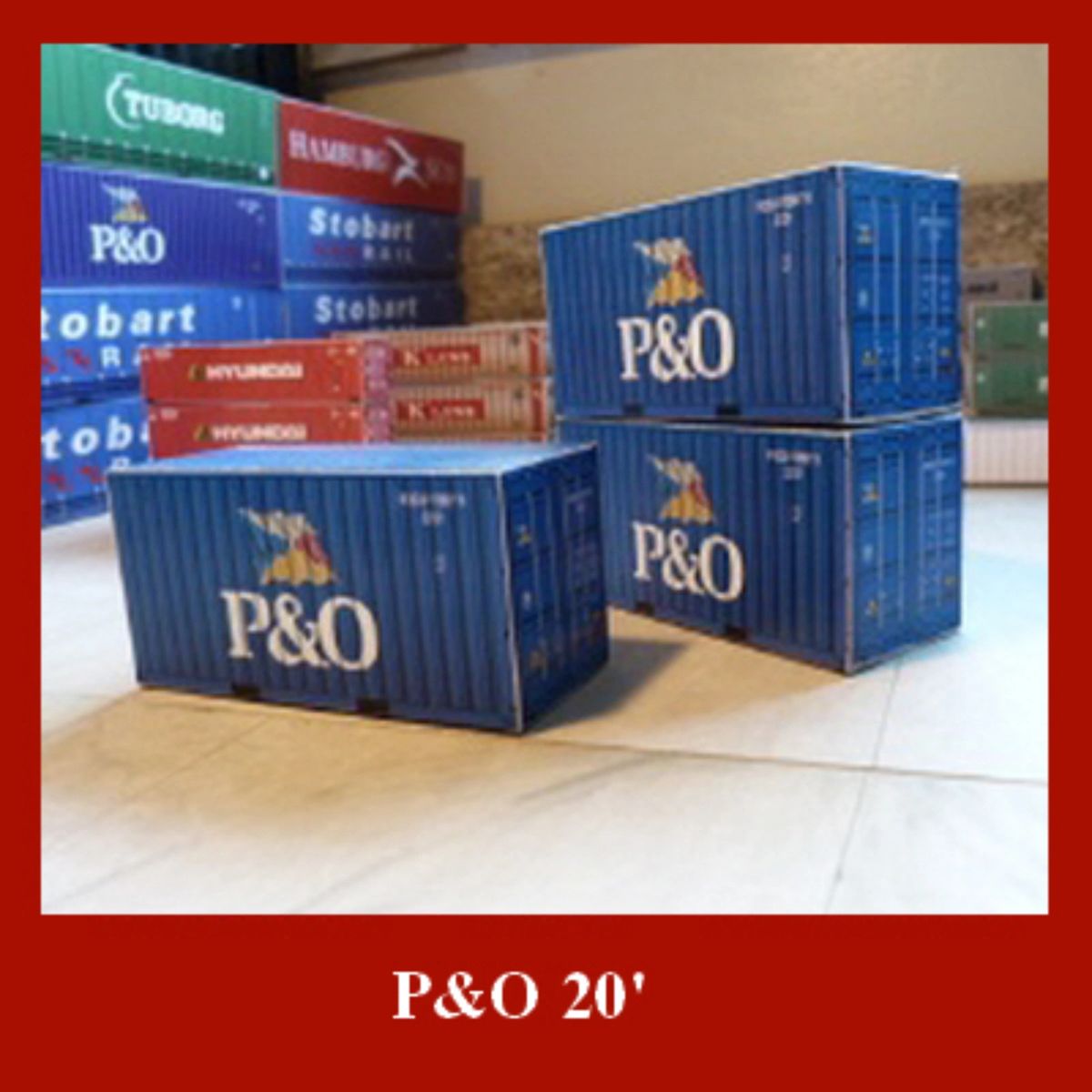 P&0 (Blue Dry Van 20ft & 40ft) Shipping Container Card Kit