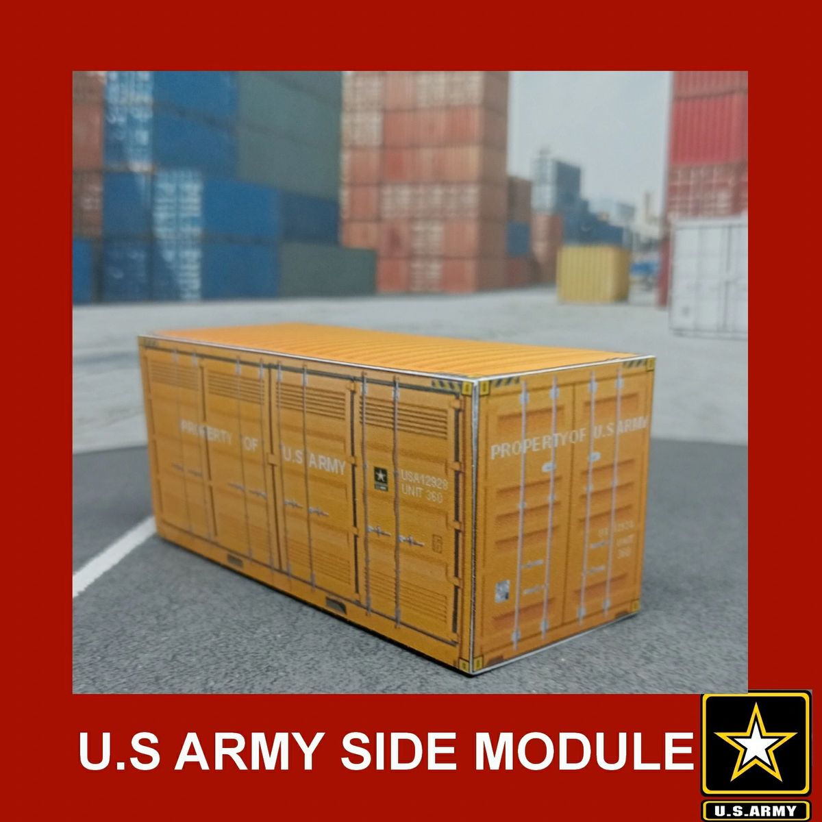 Army U.S.A Side Module Shipping Container Card Kit