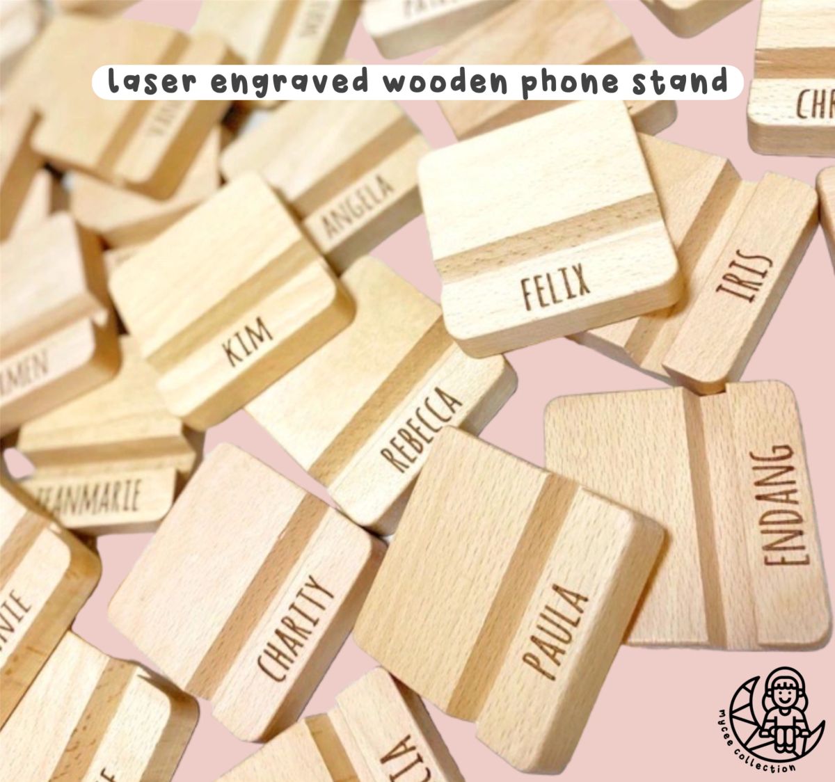 Laser Engraved Wooden Phone Stand