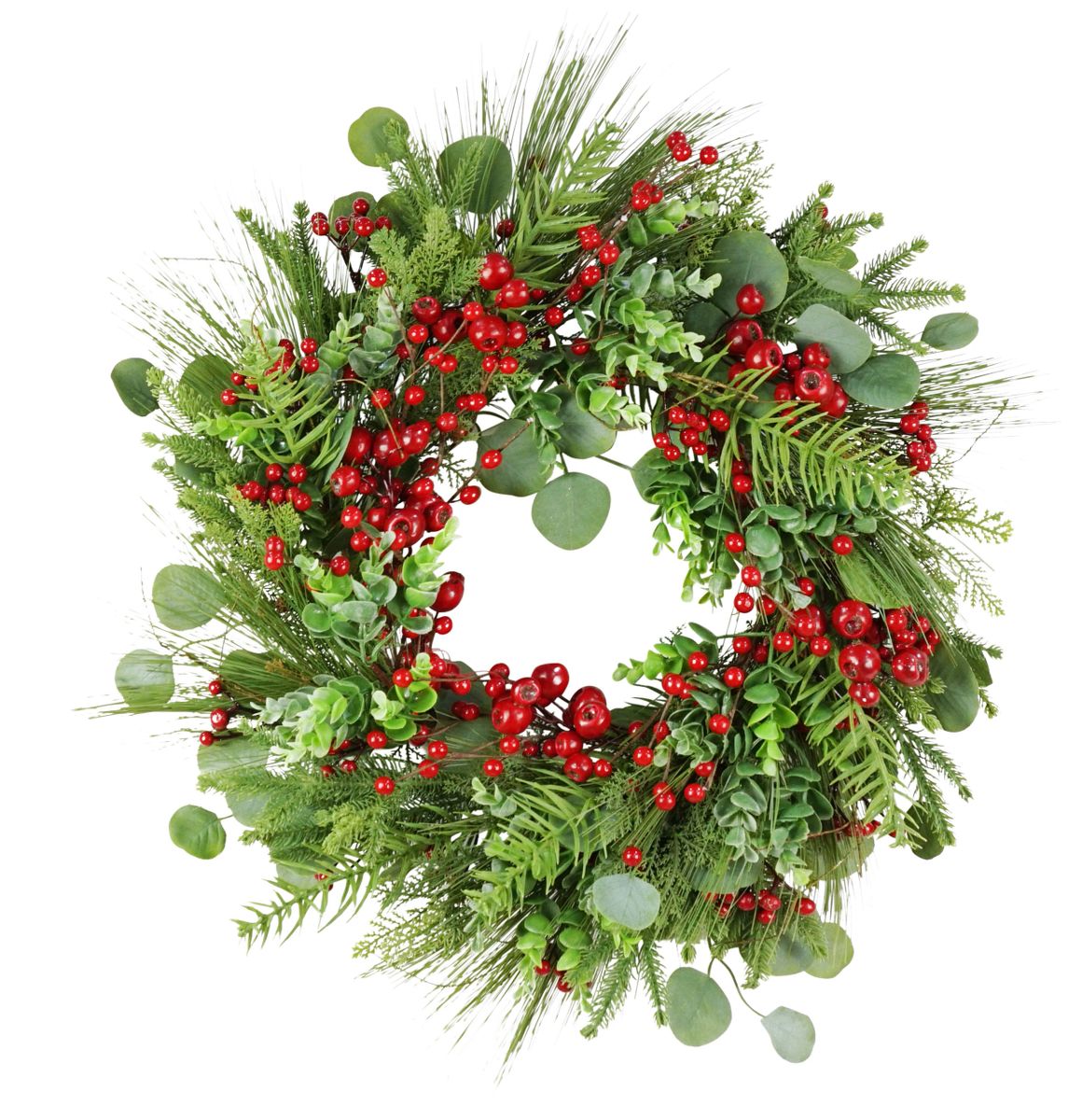 Luxury Eucalyptus and Red Berries 60cm Native Australian Christmas Wreath
