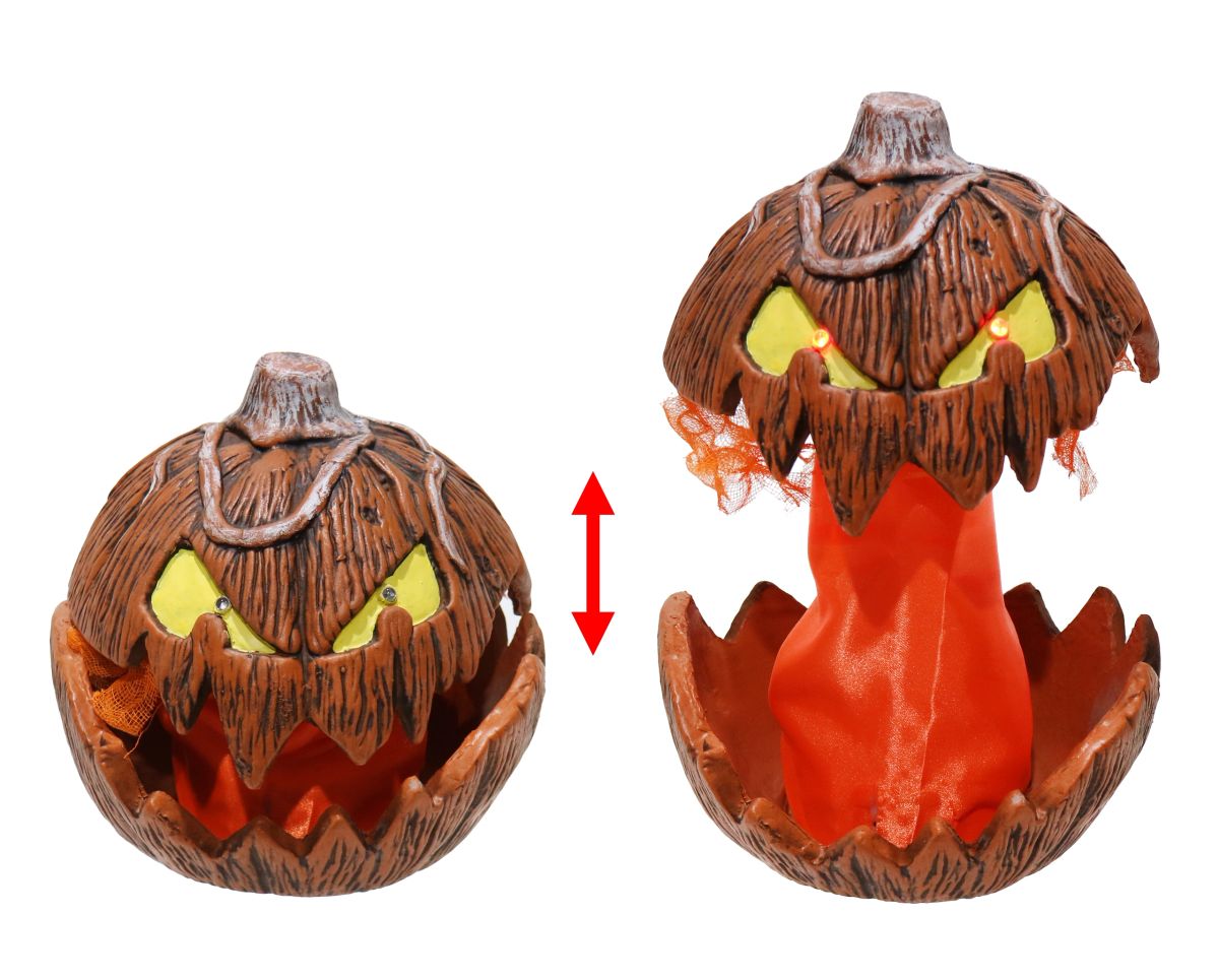 Animated Pop Up Pumpkin 28CM Move Light Up Halloween Prop Decoration