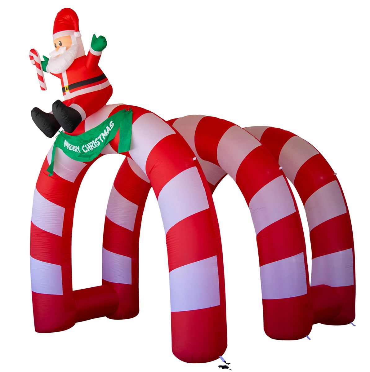 Christmas Airpower Santa Triple Tunnel Entrance Arch Inflatable with ...