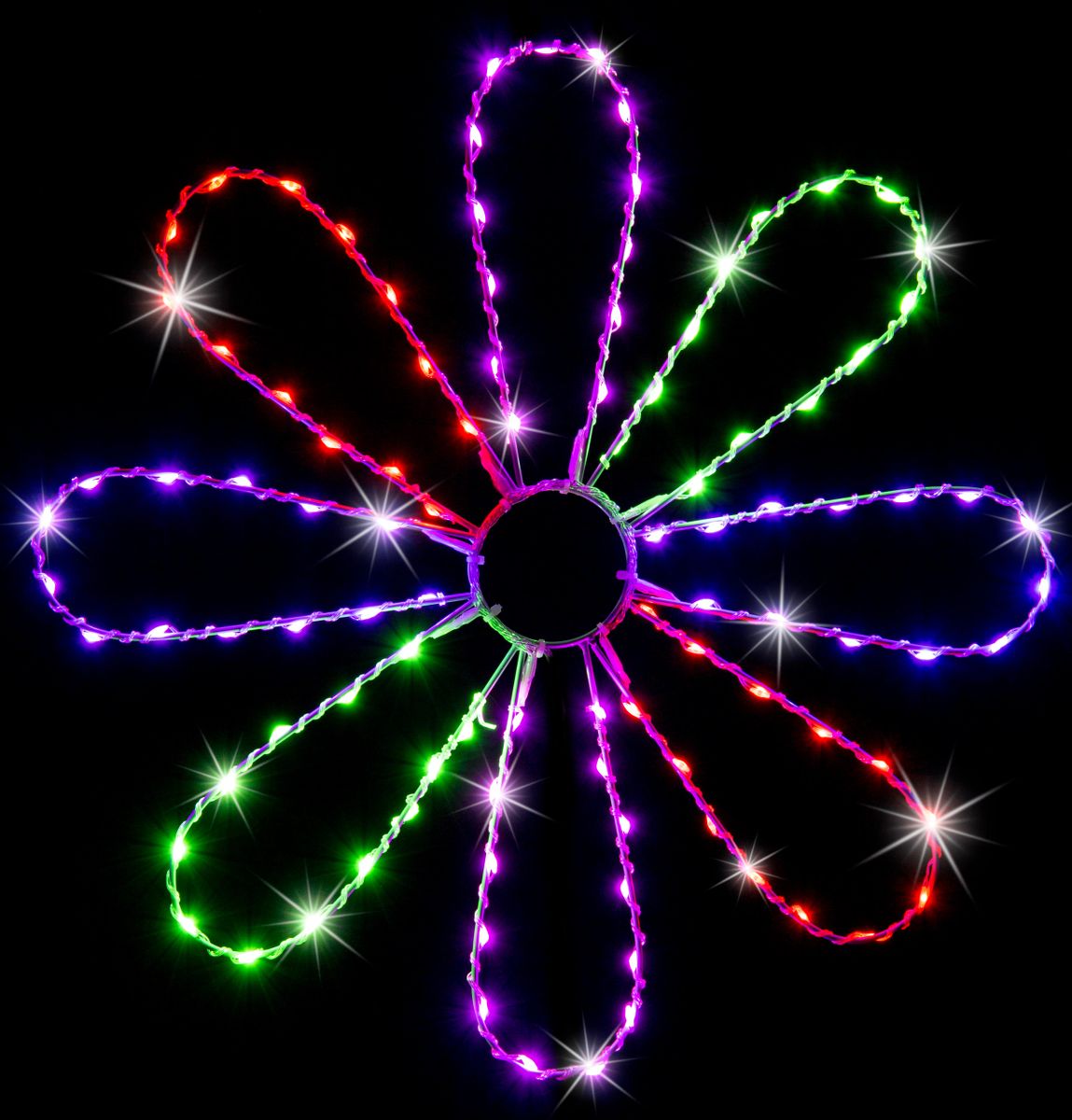 LED FLOWER Spinner Light MULTICOLOUR Digital Spinning Outdoor Low ...