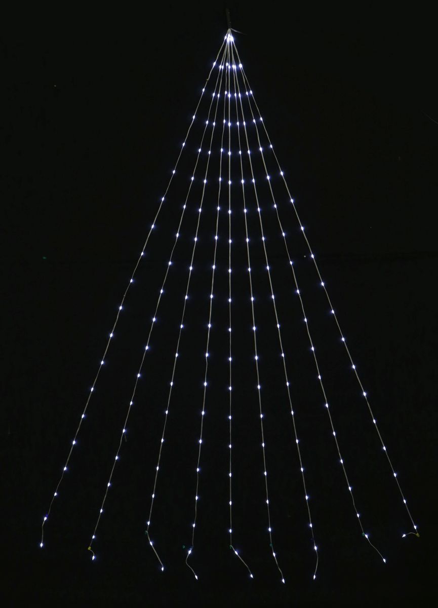 Cool White Solar Star sail 180 LED 2m Length Star with Strands Outdoor ...