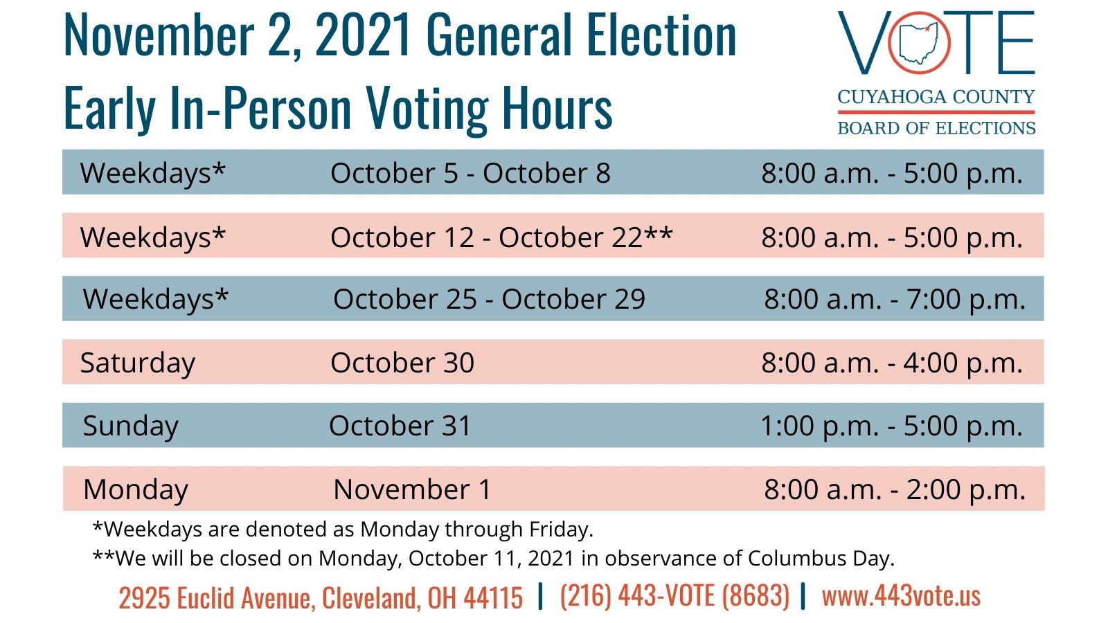 Early Voting Starts Now :)