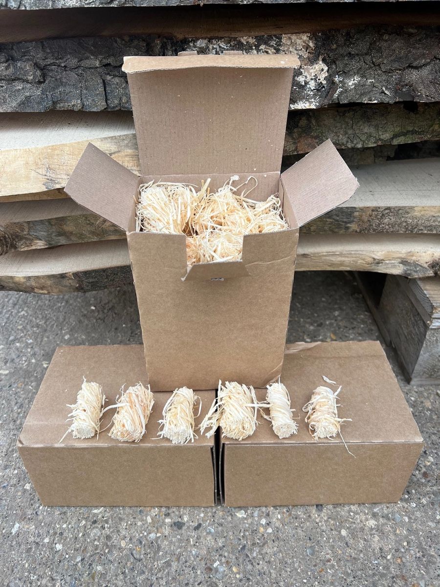 Natural Box of Wood Wool Firelighters