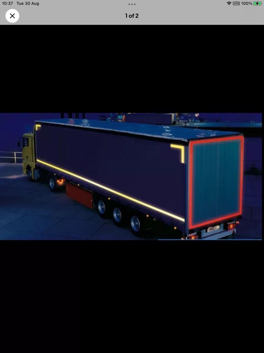 Yellow Reflective Strips for Trailer Sides.