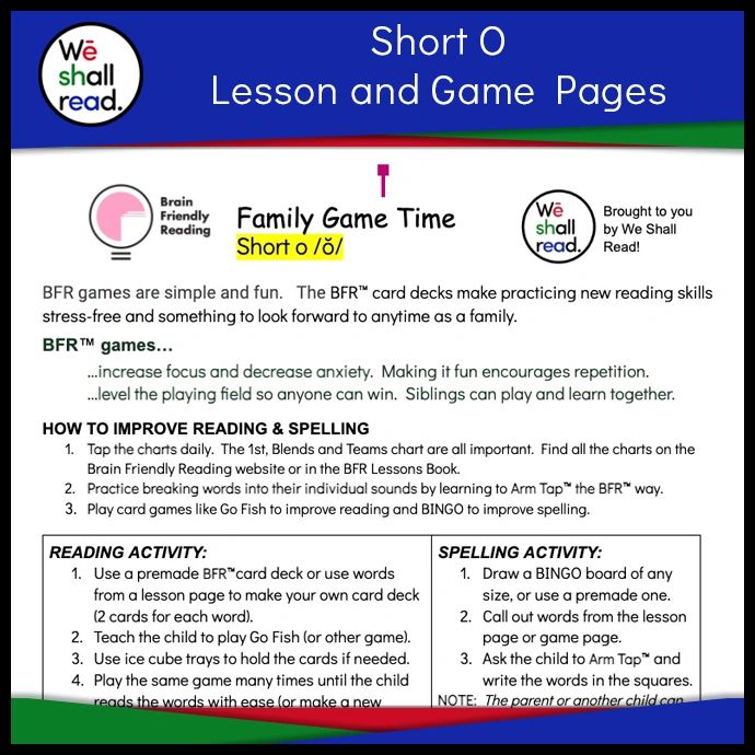 Short O - Lesson and Game Pages