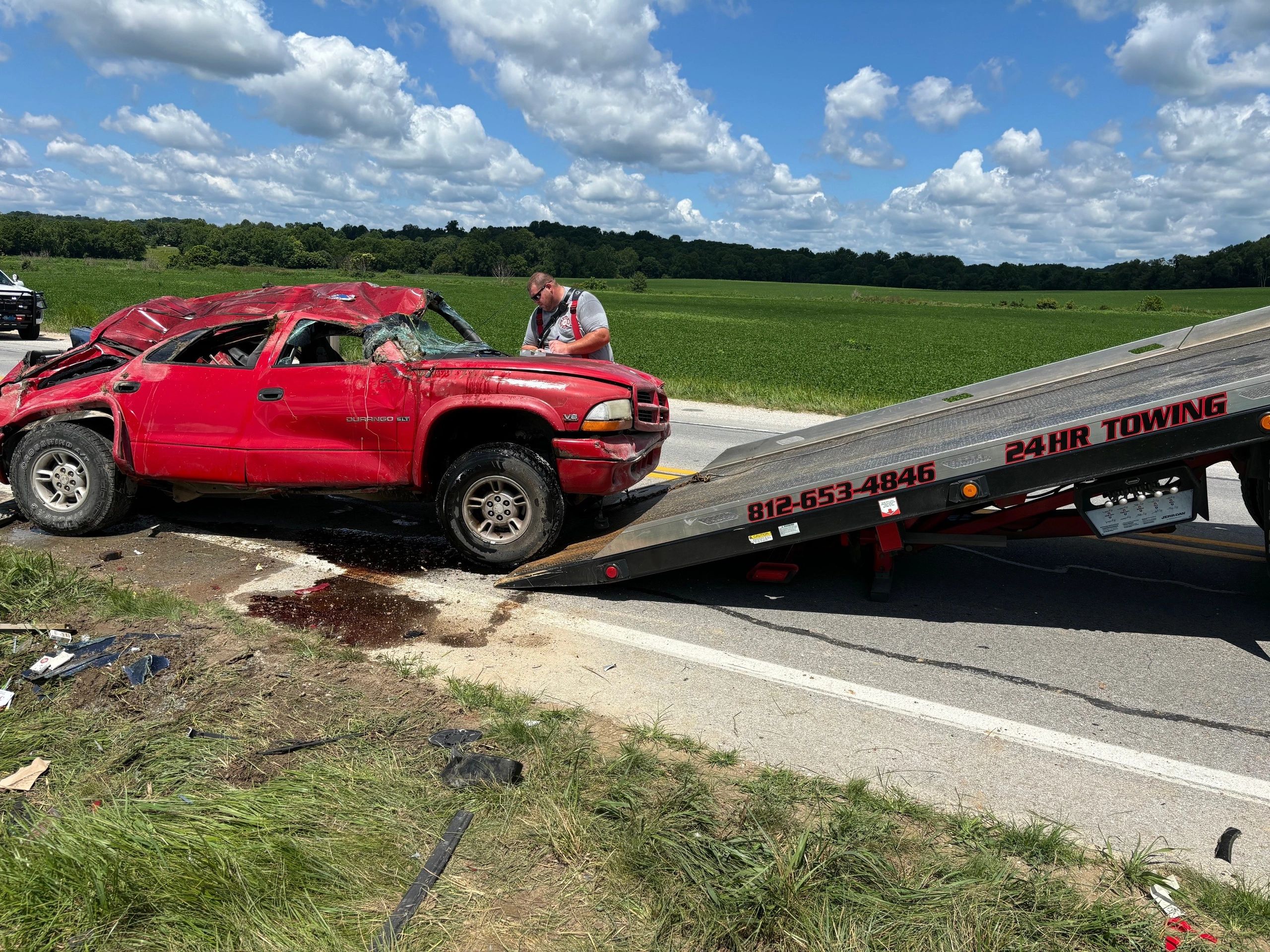 Single Car Accident Near Castle Knoll Farm
