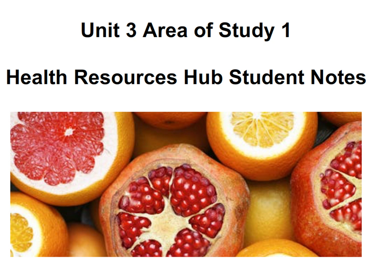 Unit 3 AoS 1 HHD Notes