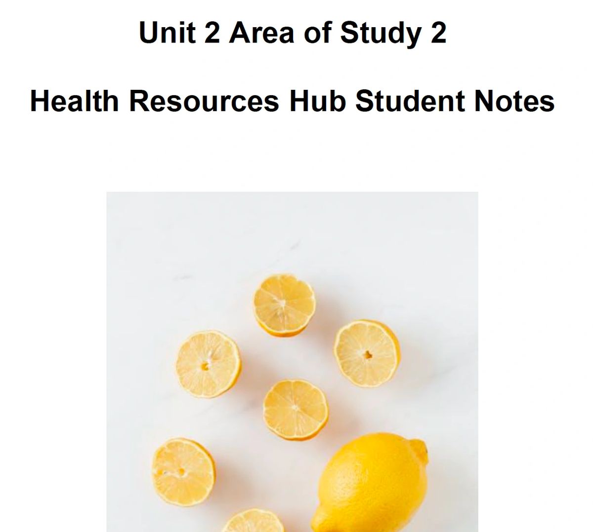 Unit 2 AoS 2 HHD Notes