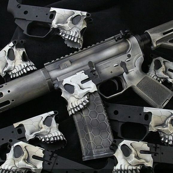 Custom Ar 15 Skull Paint