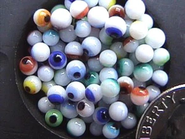 100 Eyeball Miniature Glass Marbles by J. R. and Rebecca Hooper