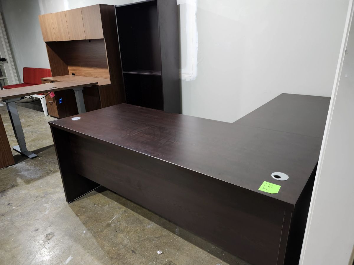 Espresso L shape desk