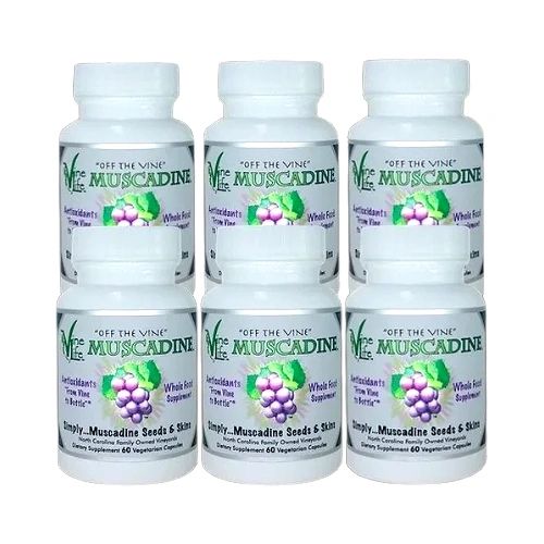 Vine Life Muscadine Grape Seeds and Skins Supplement 6 Bottle