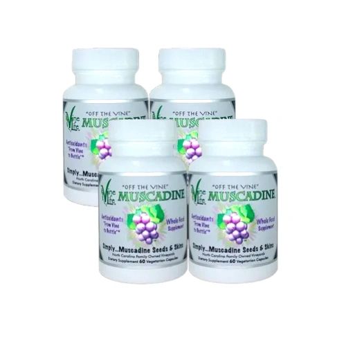 Vine Life Muscadine Grape Seeds and Skins Supplement 4 Bottle
