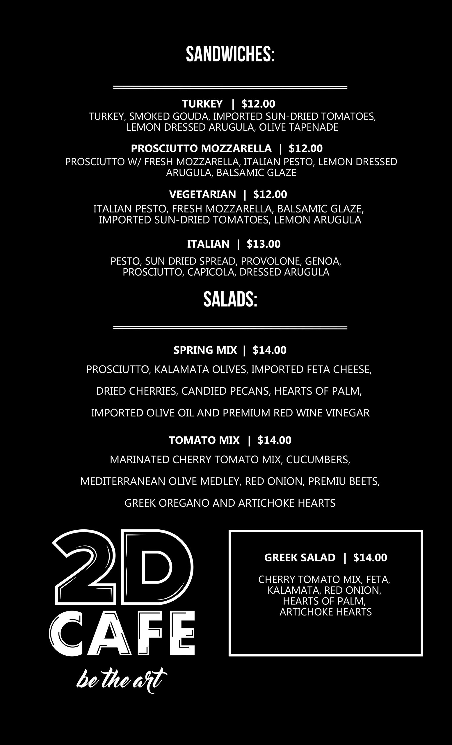 MENU | 2D Cafe