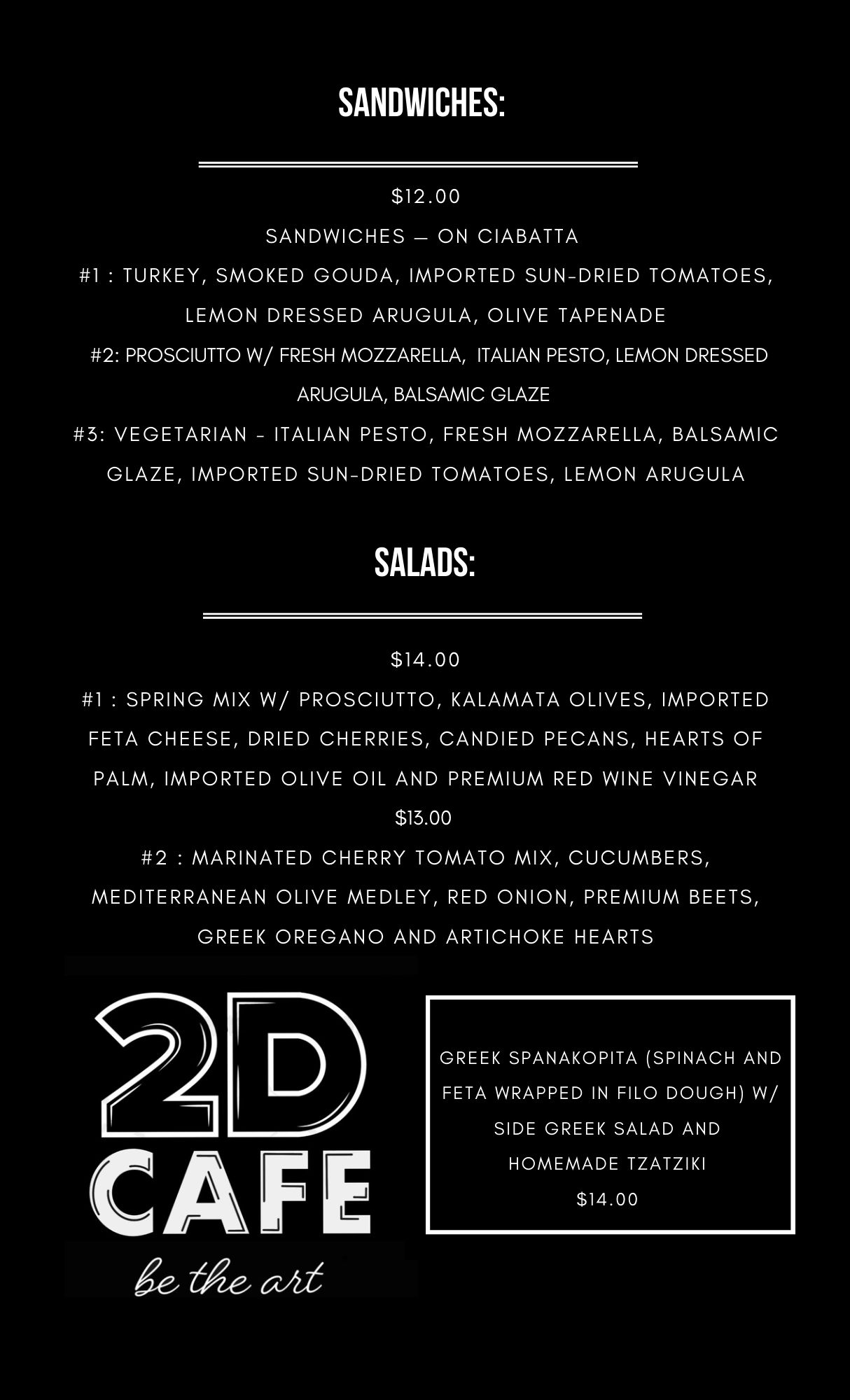 MENU | 2D Cafe