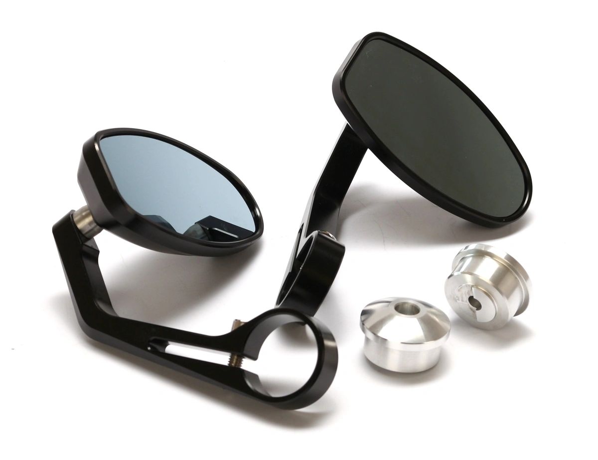 Pair Bar End Mirrors - 650s Black or Chrome