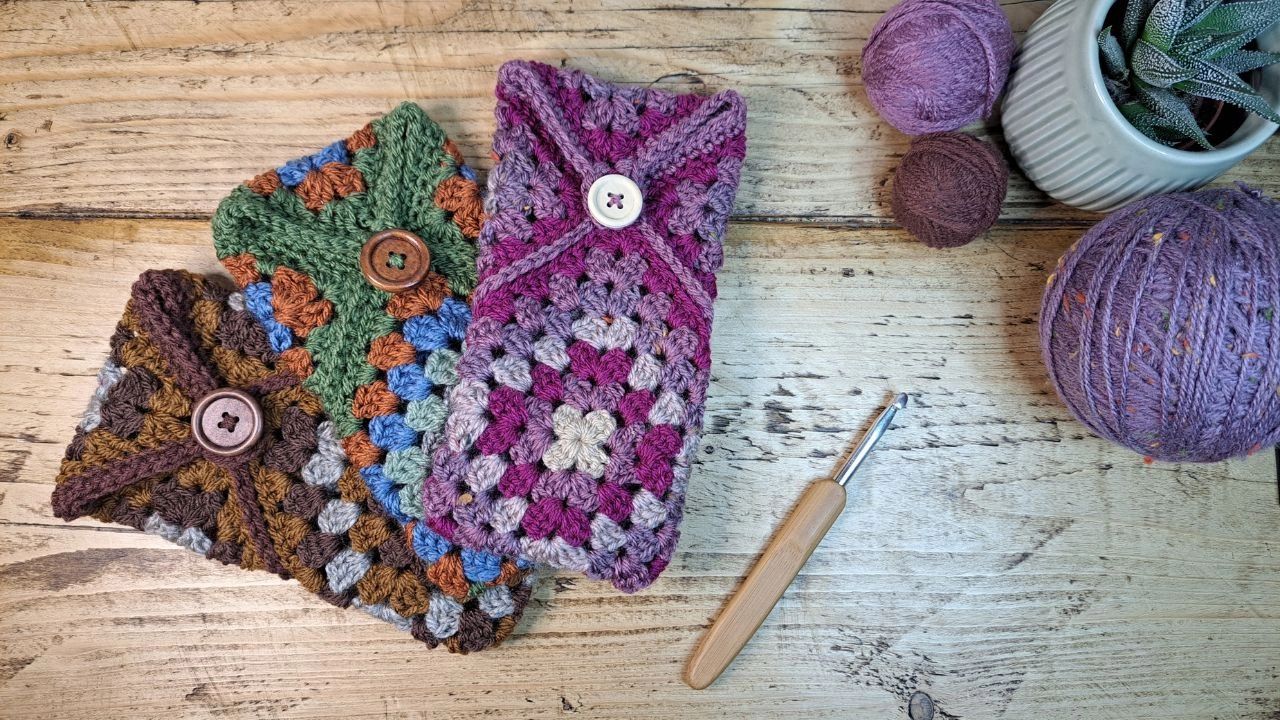 Crochet Granny Square Phone Case Tutorial