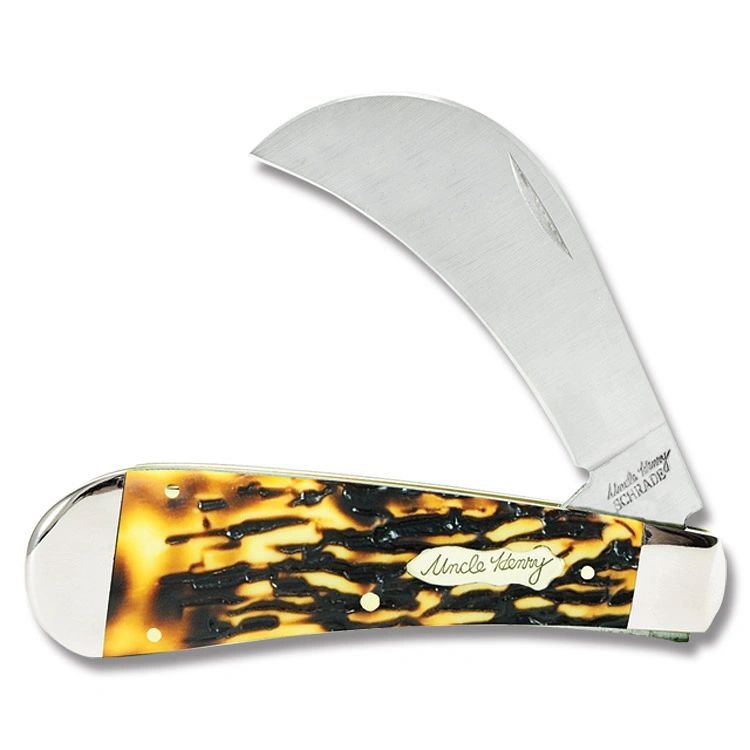 Schrade Uncle Henry Hawkbill pocket knife Stag Delrin Handle 16UH